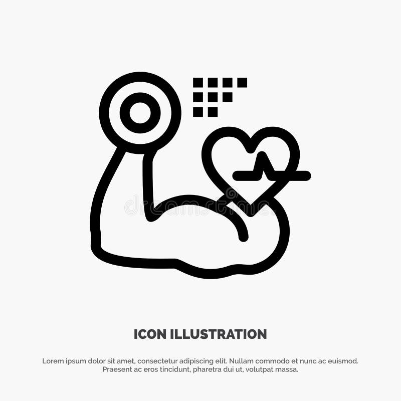 Growth, Muscle, Heart, Beat Line Icon Vector Stock Vector ...