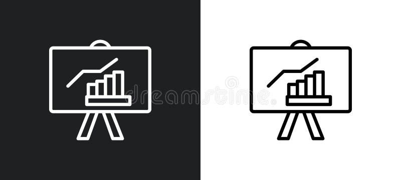 Growth Outline Icon in White and Black Colors. Growth Flat Vector Icon ...