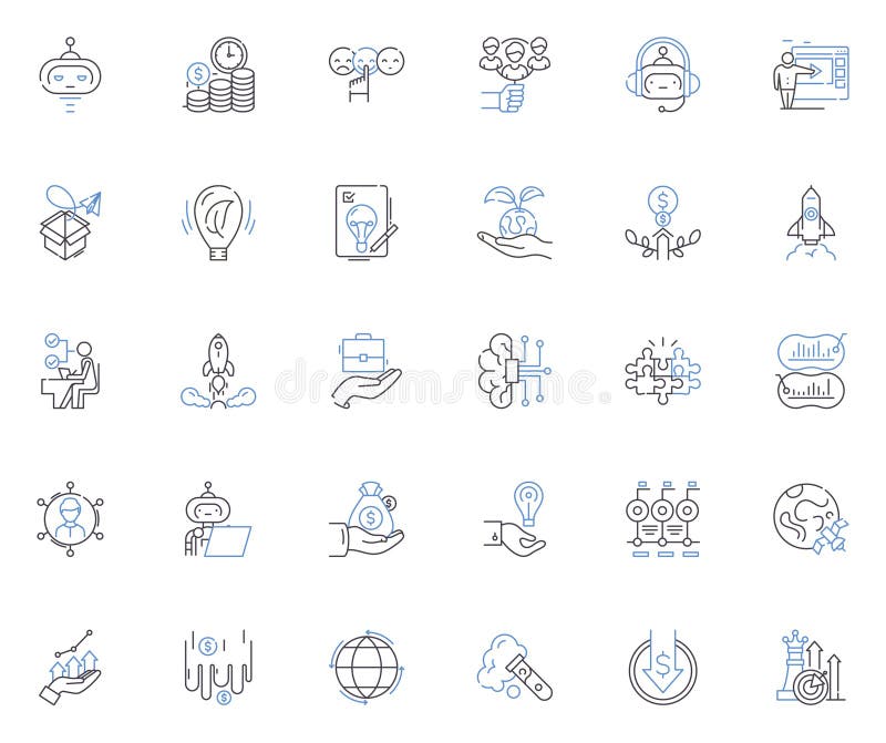 Growth Line Icons Collection. Expansion, Development, Progress ...