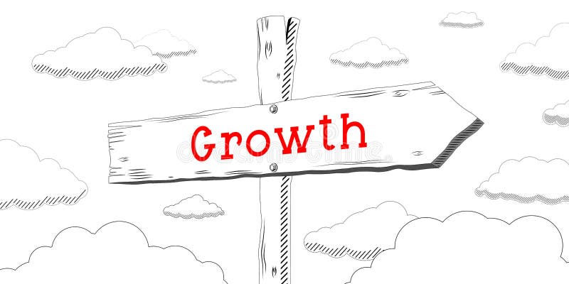 Growth - Outline Signpost with One Arrow Stock Illustration ... Growth - Outline Signpost with One Arrow Stock Illustration ...