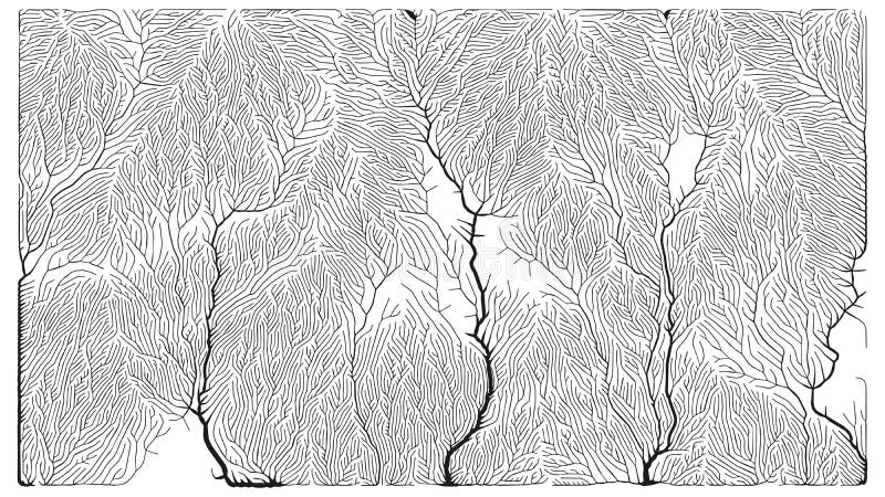 Growth Pattern. Generative Branching Structure. Organic Net of Vessels ...
