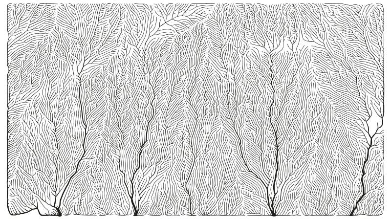 Growth Pattern. Generative Branching Structure. Organic Net of Vessels ...