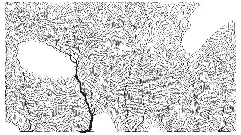 Growth Pattern. Generative Branching Structure. Organic Net of Vessels ...