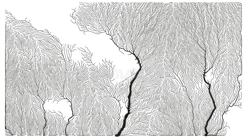 Growth Pattern. Generative Branching Structure. Organic Net of Vessels ...