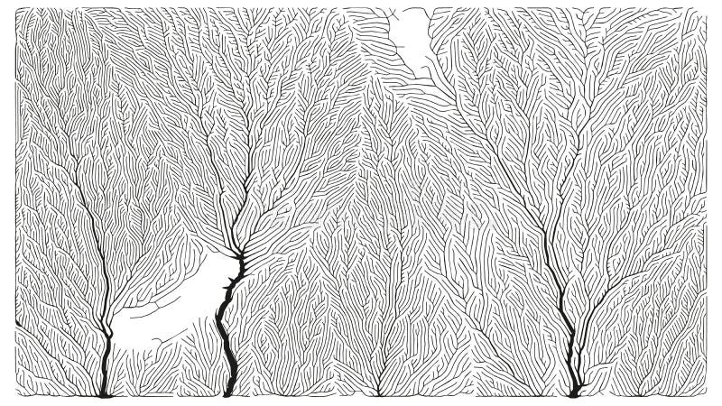 Growth Pattern. Generative Branching Structure. Organic Net of Vessels ...