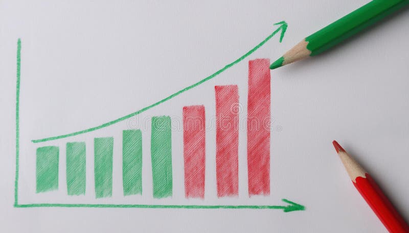 Growth Pattern Illustrated through a Colorful Graph Showing Fluctuating ...