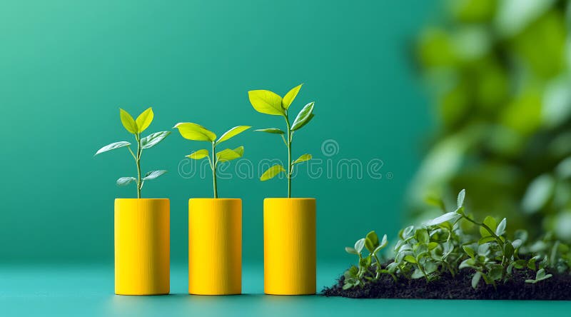 Growth and Potential Shown through Plants Emerging from Yellow ...