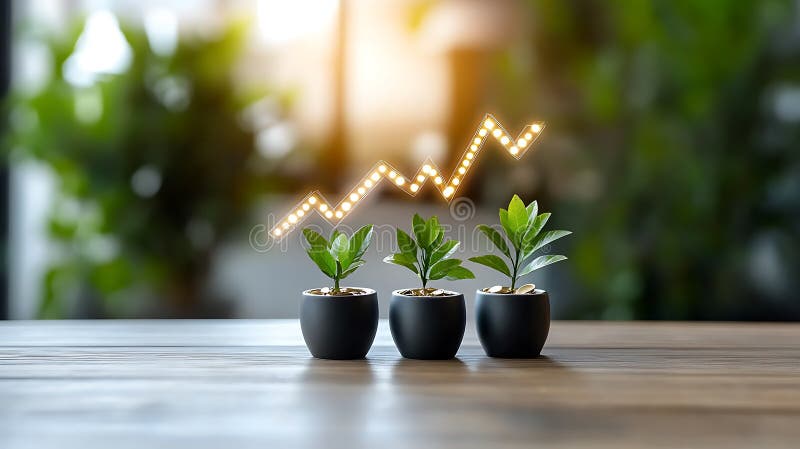 Growth in Profits Visualized on Clean Financial Char Stock Illustration ...