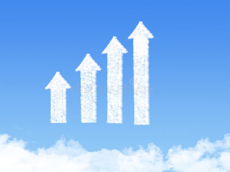 Growth Progress Arrow Graph Cloud Shape Stock Illustration ...