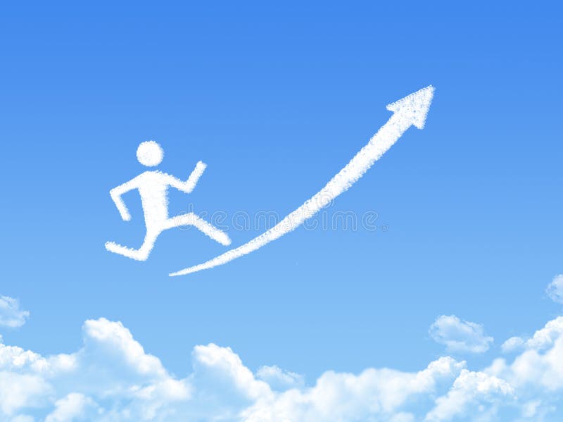 Growth Progress Arrow Graph Cloud Shape Stock Illustration ...