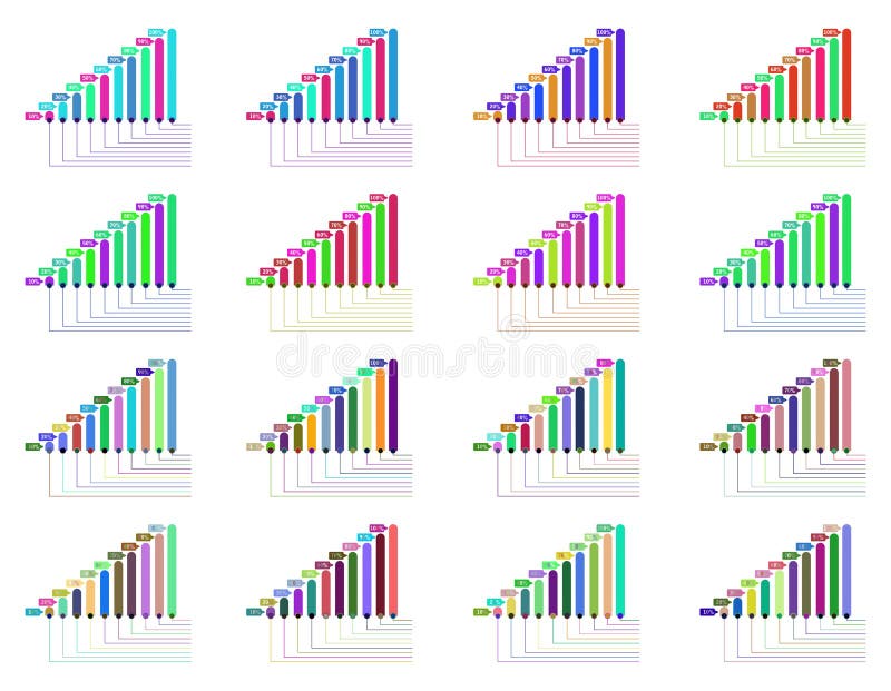 Growth and Progress Bar Chart. Multicolored Infographic Elements Stock ...