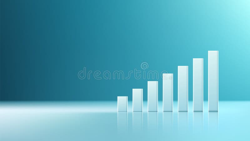 Growth and Progress Bar Graph Against Blue Background for Modern ...