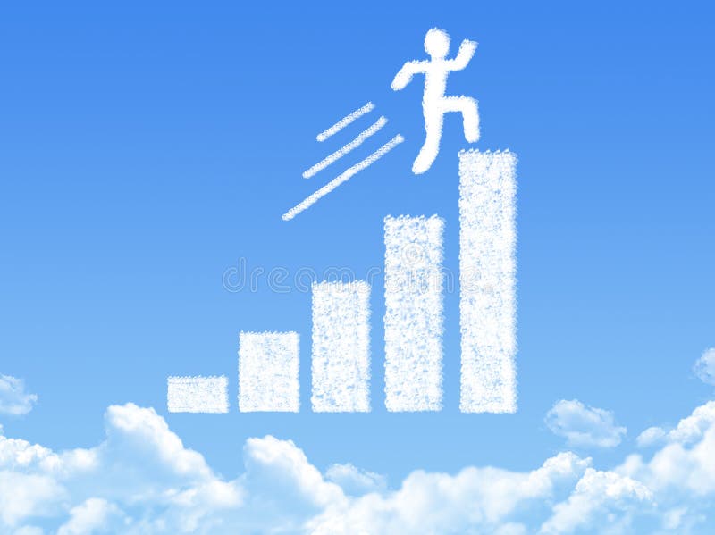 Growth Progress Graph Cloud Shape Stock Illustration - Illustration of ...