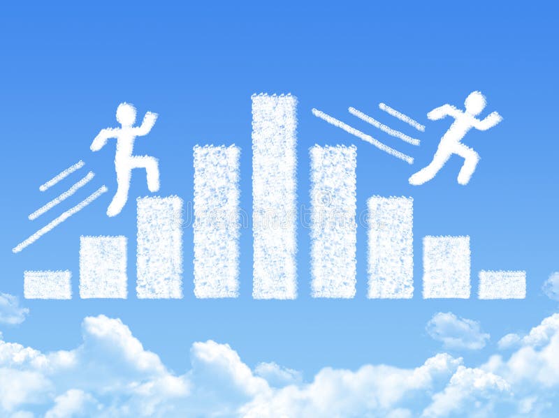 Growth Progress Graph Cloud Shape Stock Illustration - Illustration of ...