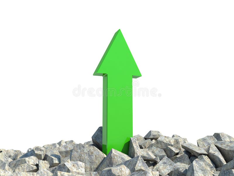 Growth Progress Green Arrow Stock Illustration - Illustration of gain ...