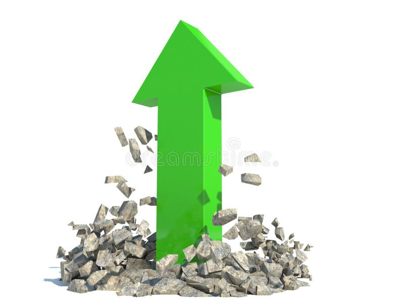 Growth Progress Green Arrow Stock Illustration - Illustration of market ...