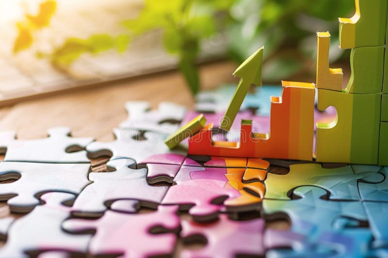 Growth and Progress a Puzzle of Success Stock Illustration ...