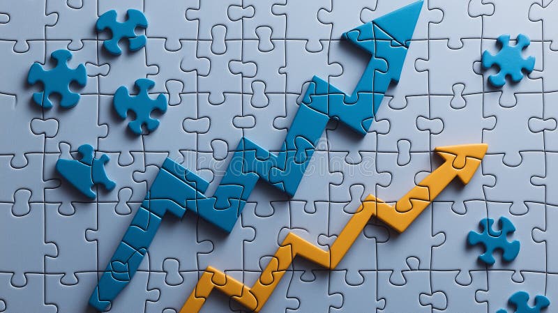 Growth and Progress the Puzzle of Success Stock Illustration ...