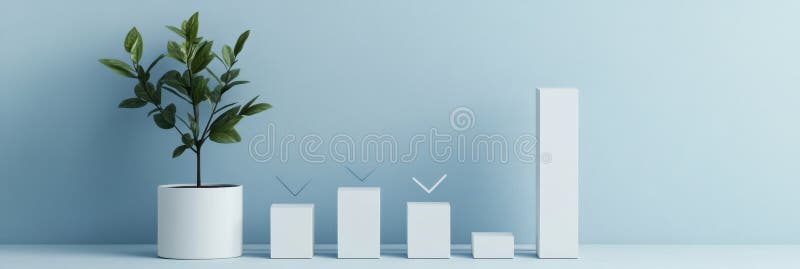 Growth Progression from Low Sales To Remarkable Increase Shown in Bar ...