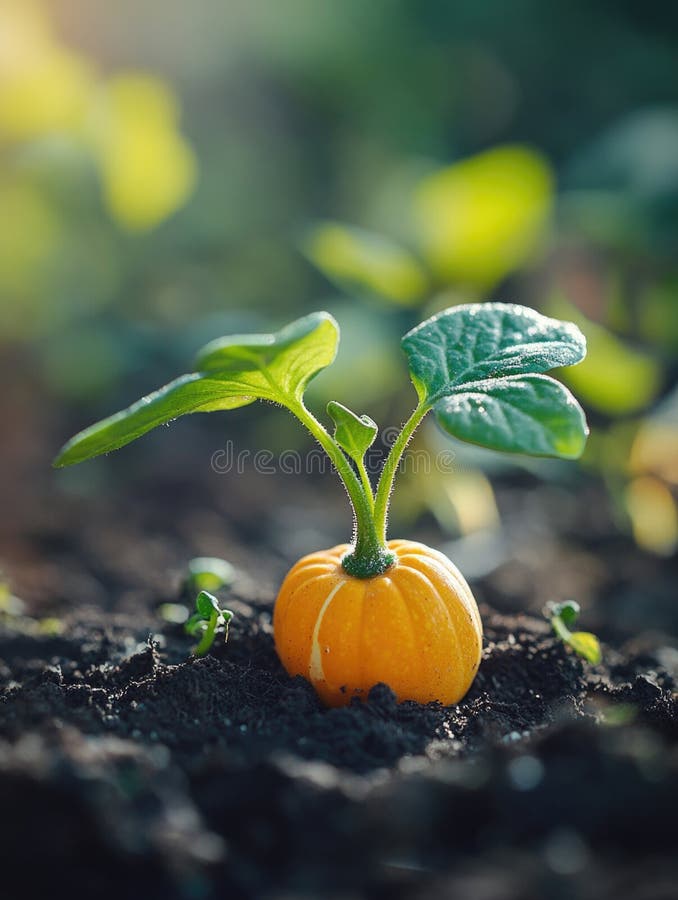 Growth of a Pumpkin Plant stock image. Image of garden - 363925383