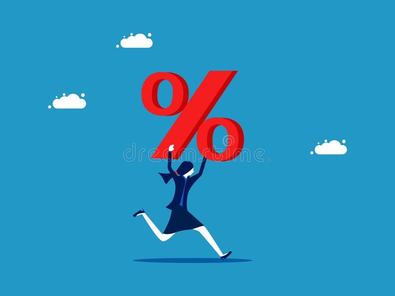 Growth Rate. the Business Team Holds a Percentage Stock Illustration ...
