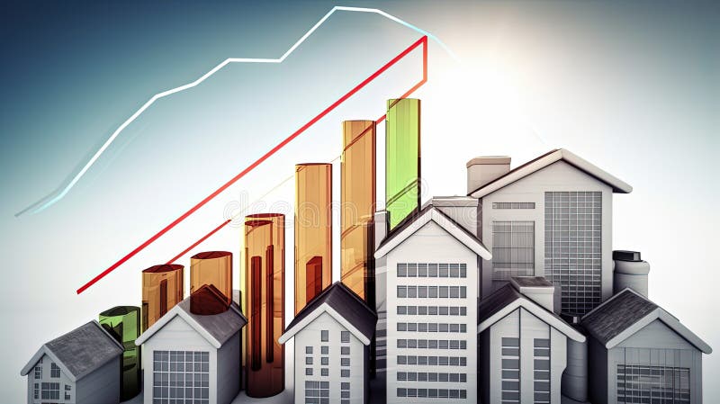 Growth of Real Estate Market House and Graph. Generative Ai Stock ...