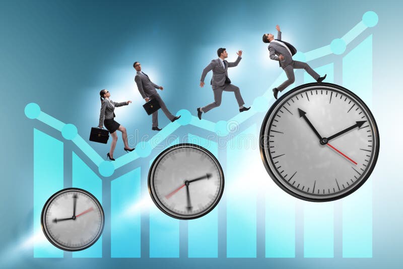 Growth and Recovery Concept with Businessman and Clocks Stock Image ...