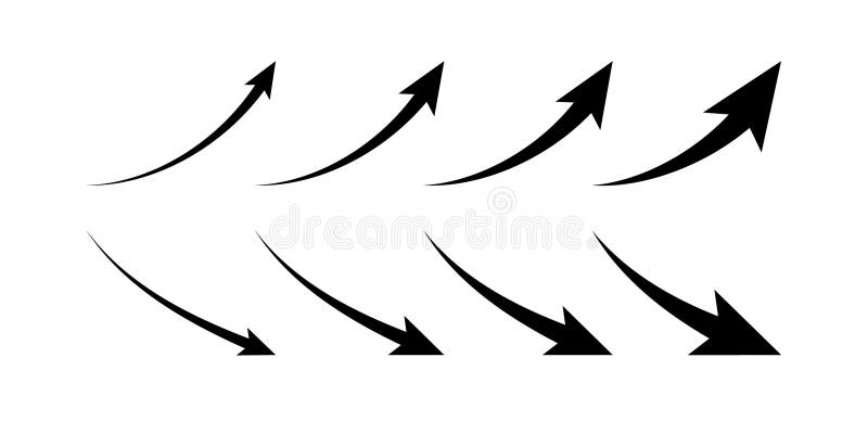Growth and Reduction Arrow, Up and Down, Line Icon Set. Rise and Fall, Increase and Decrease ...