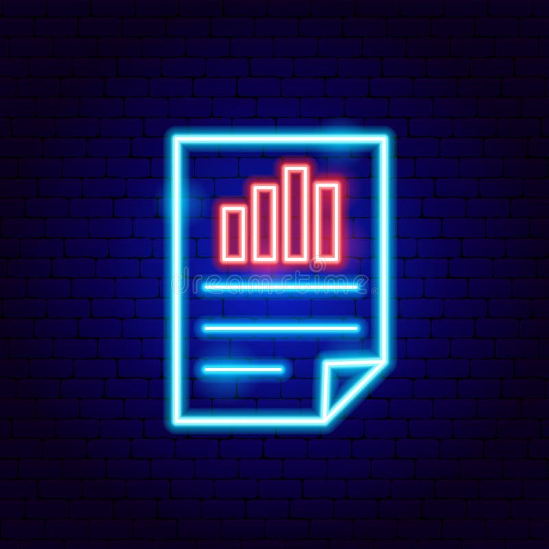 Growth Report Neon Sign stock illustration. Illustration of report ...