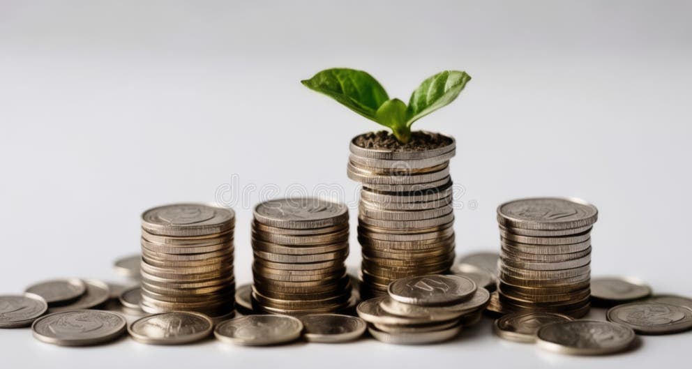 Growth from Small Beginnings - Money and a Sprout Stock Illustration ...