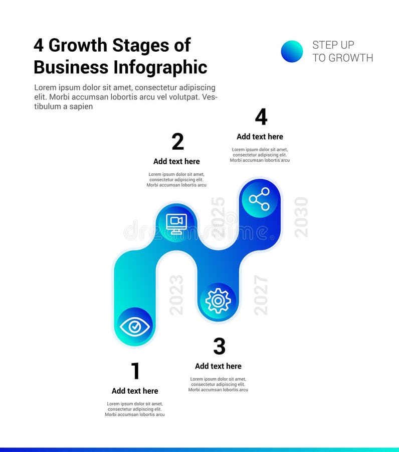 4 Steps Growth Stages of Business Infographic Stock Vector ...