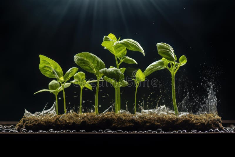 Growth Stages of Seedlings Under Sunlight Stock Image - Image of ...