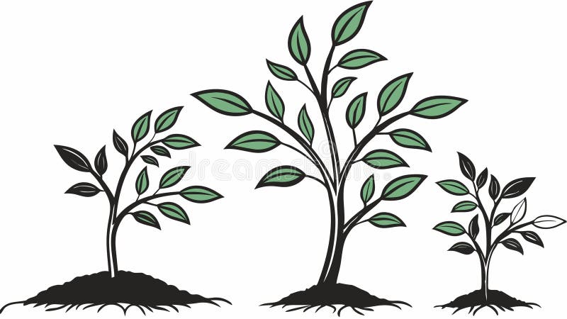 The Growth Stages of a Tree, from Sapling To Maturity, Vector Design ...