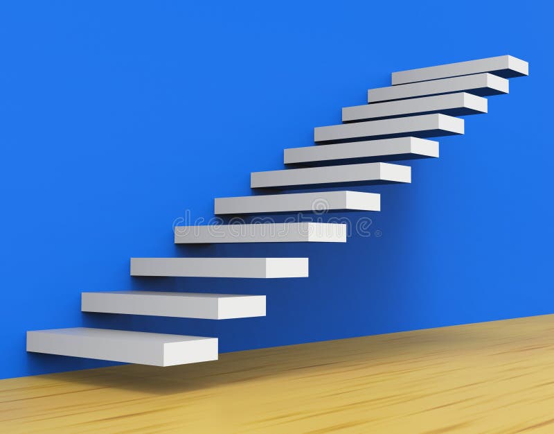 Growth Stairs Shows Staircase Upwards and Ascend Stock Illustration ...