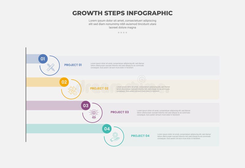 Growth Steps Journey Concept Infographic Outline Style with 4 Point ...