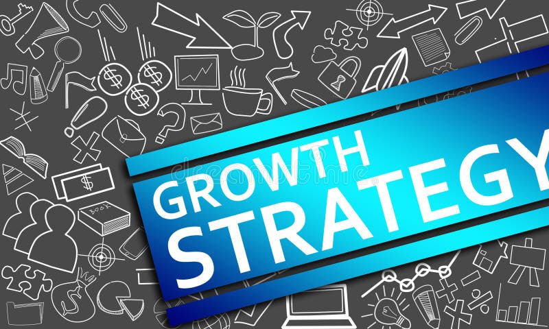 Growth Strategy Concept with Creative Icon Drawings Stock Illustration ...