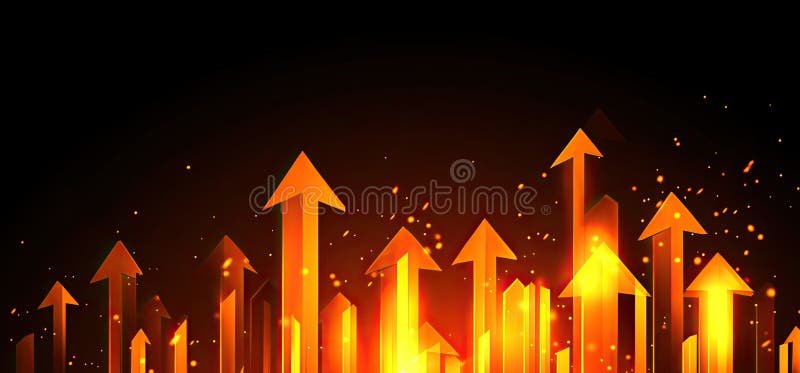 Fiery Arrows of Growth stock illustration. Illustration of background ...