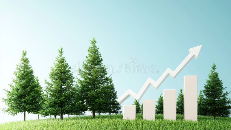 Growth and Sustainability: Conceptual Chart with Trees Showing ...