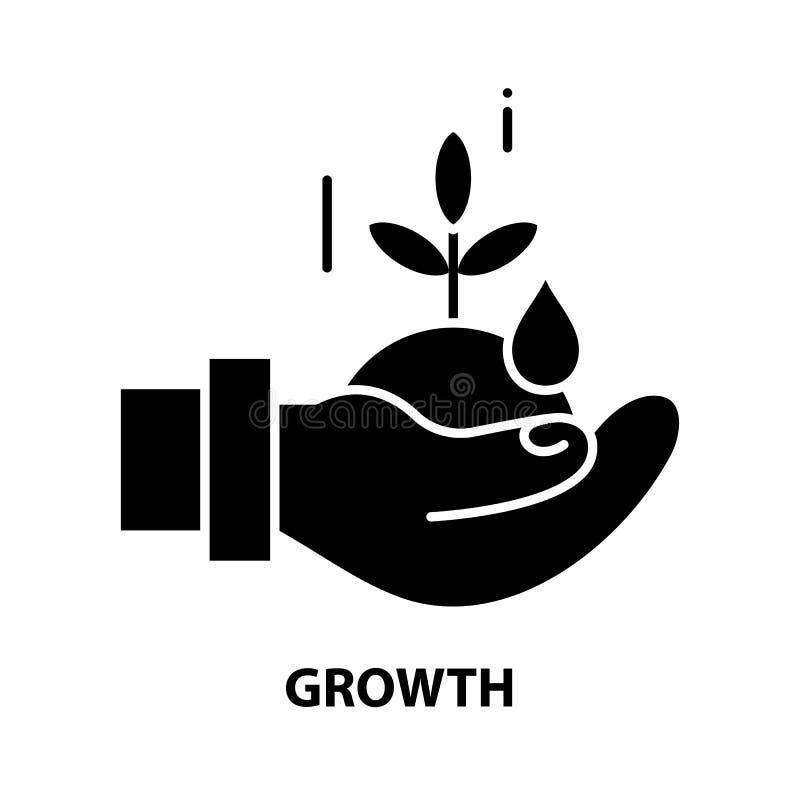 Growth Symbol Icon, Black Vector Sign with Editable Strokes, Concept ...