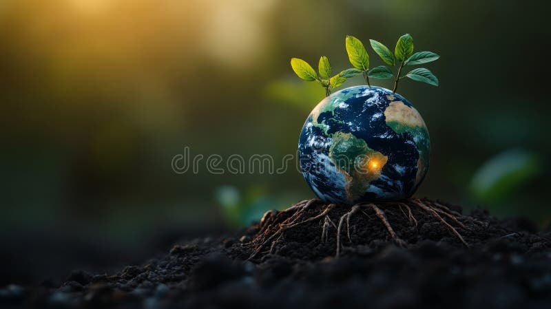 Growth is Symbolized by a Tree that Sprouts from an Earthshaped Orb ...