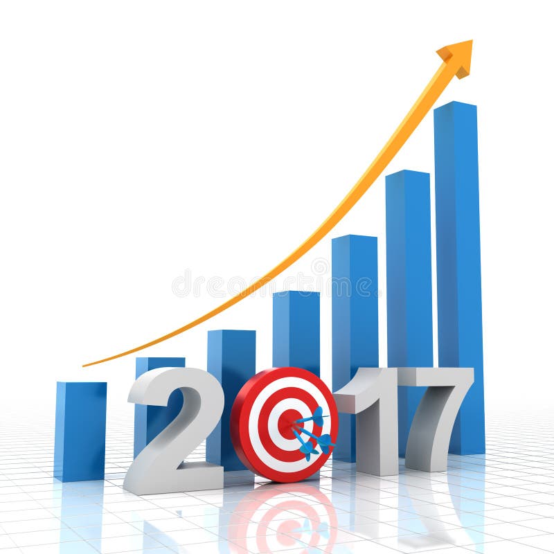 Target Profit Growth Chart, 3d Render Stock Illustration - Illustration ...
