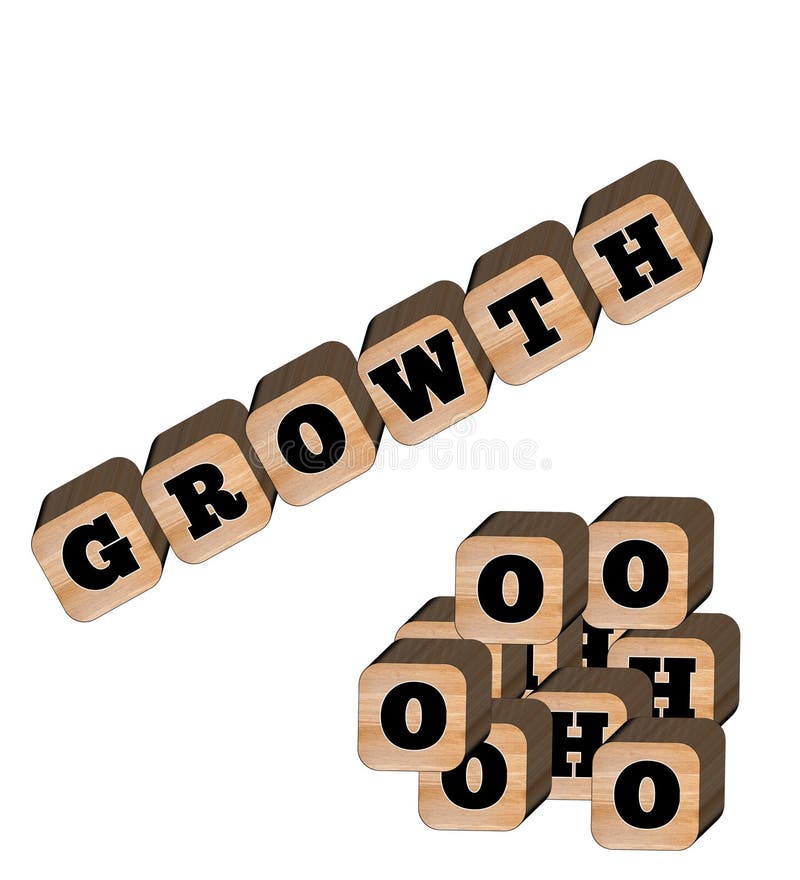 Growth Text Written on Wooden Blocks. Learning Concept and Business. 3D ...