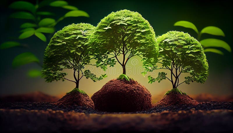 Growth Trees Concept Coffee Bean Stock Illustration - Illustration of ...