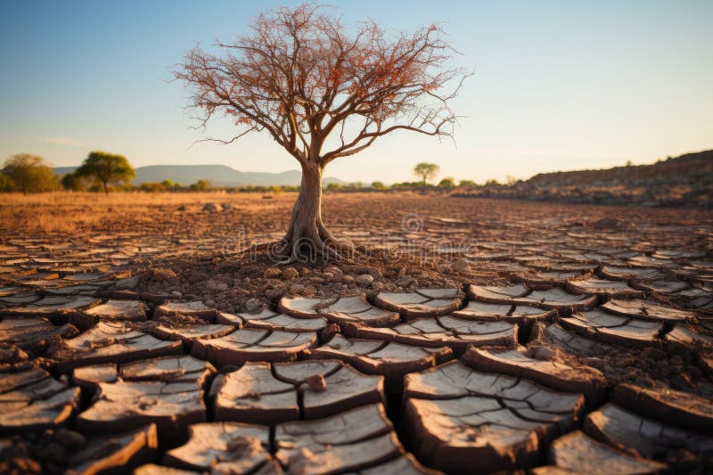 Growth of Trees in Drought Crisis, Living with Tree Drought Stock ...