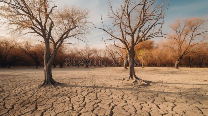 Growth of Trees in Drought, Living with Tree Drought. Stock ...