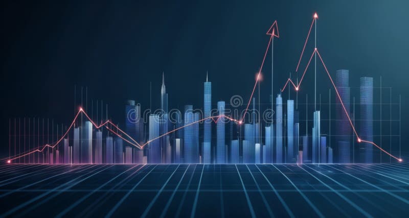 Growth Trend - a City S Rising Skyline Stock Illustration ...