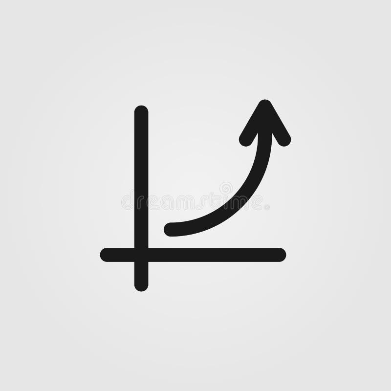 Growth Trend Icon. Presentation Chart with Upward Curve with ...