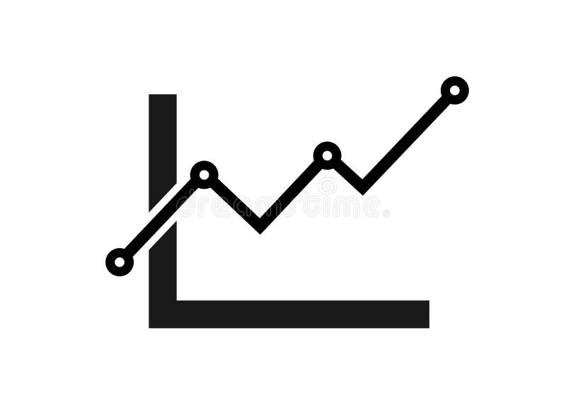 Growth Trend Line with Dots Chart Icon Stock Vector - Illustration of ...