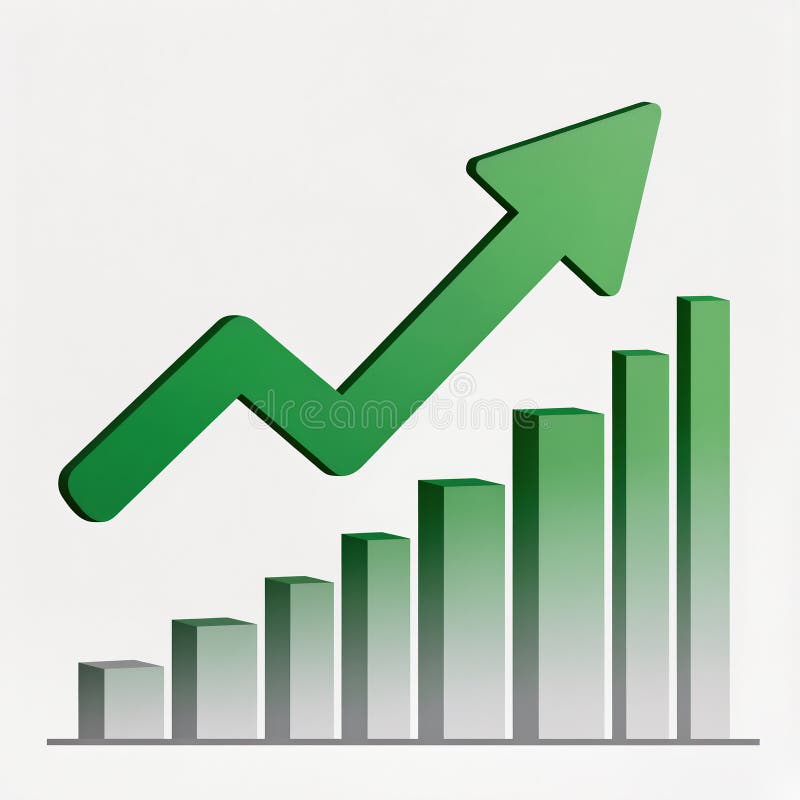 Growth Trend Symbolized by Upward Arrows and Bar Graph Representation ...