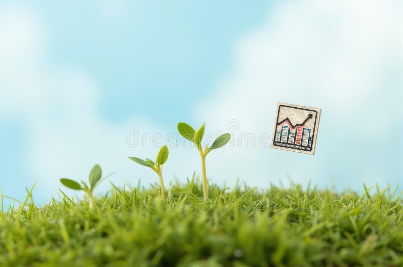 Growth Trends Business Development Nature Infographic Bright Sky Stock ...